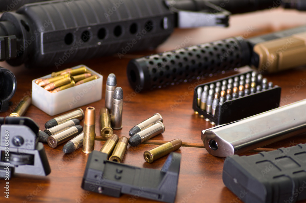 Bullets and a firearm. Bullets are a projectile expelled from the ...