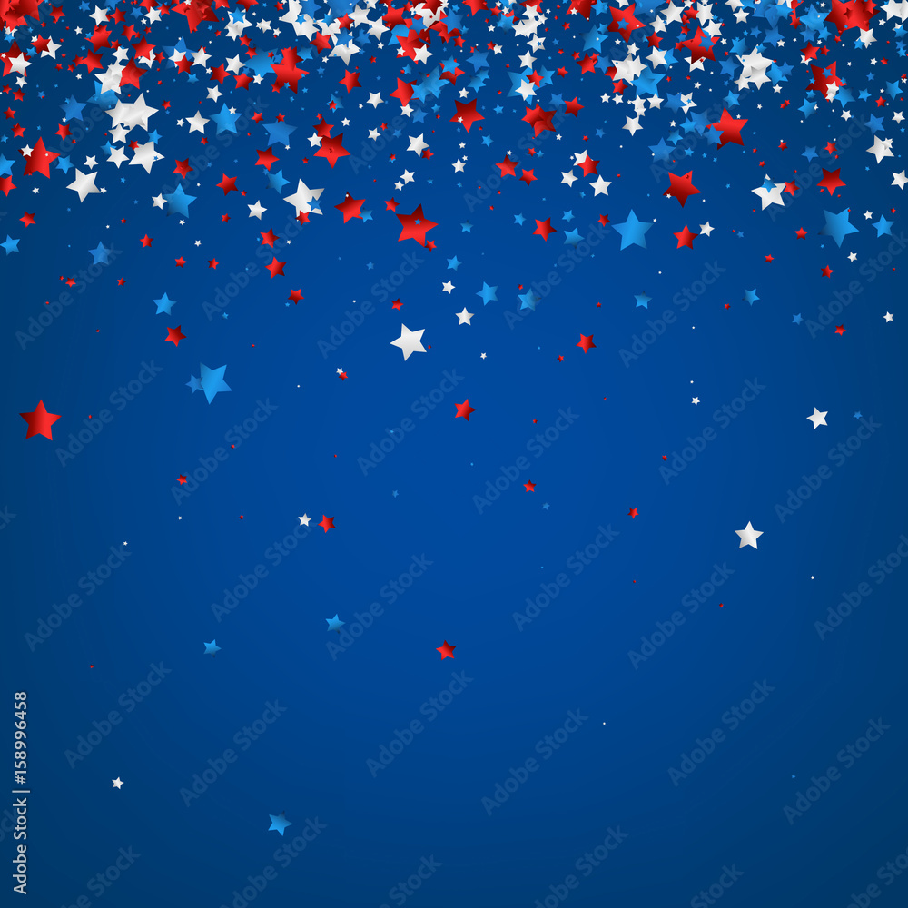 Blue background with colorful stars. Stock Vector | Adobe Stock