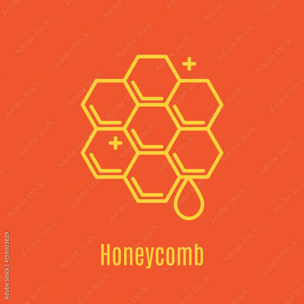 Vector de Stock Vector illustration of thin line icon honeycomb for ...