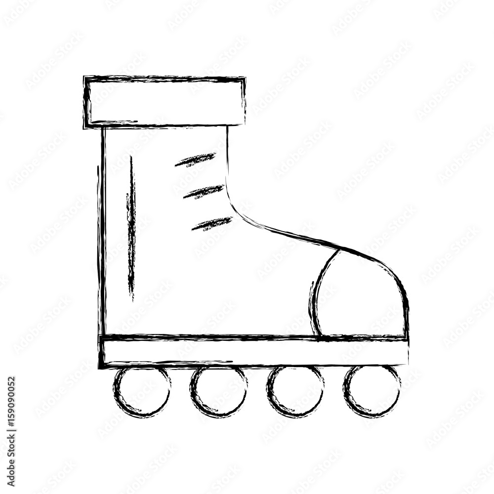 sketch draw cute ice skate cartoon vector graphic design Stock Vector ...