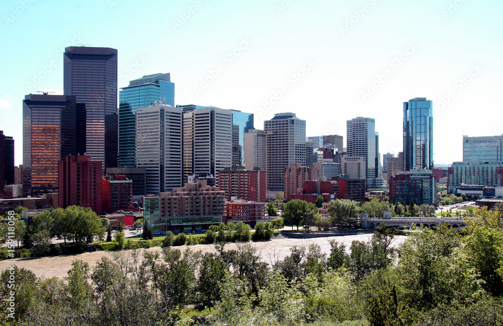 Calgary is considered a beta- world city. Modern downtown skyline full ...