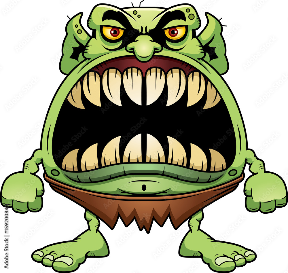 Angry Cartoon Goblin Stock Vector | Adobe Stock