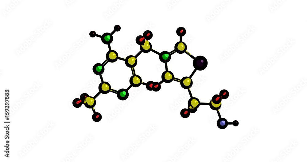 Molecular Structure Of Thiamine Vitamin B1 3d Rendering Stock 2670