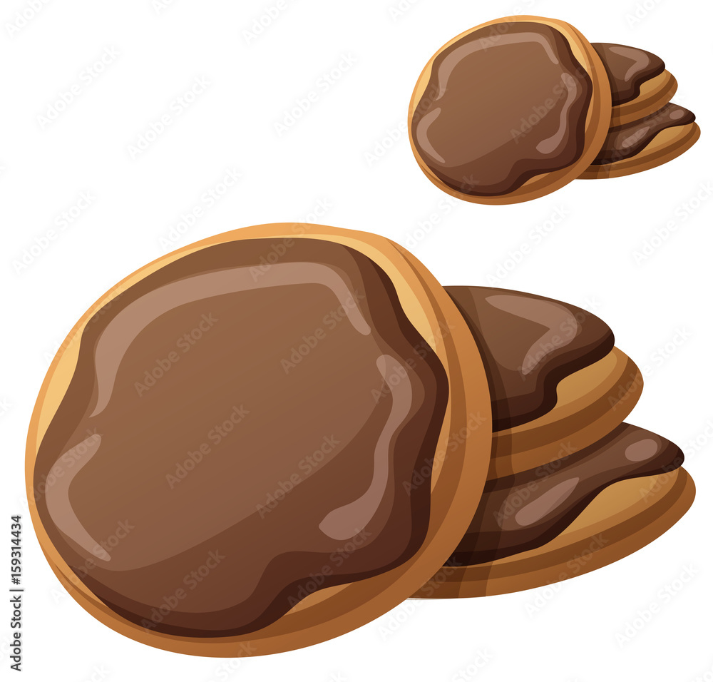 Chocolate cookies. Cartoon vector illustration isolated on white ...