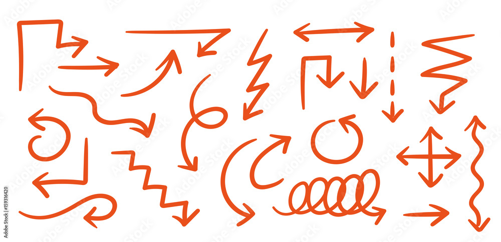 Rote Pfeile Richtungen Stock Vector | Adobe Stock