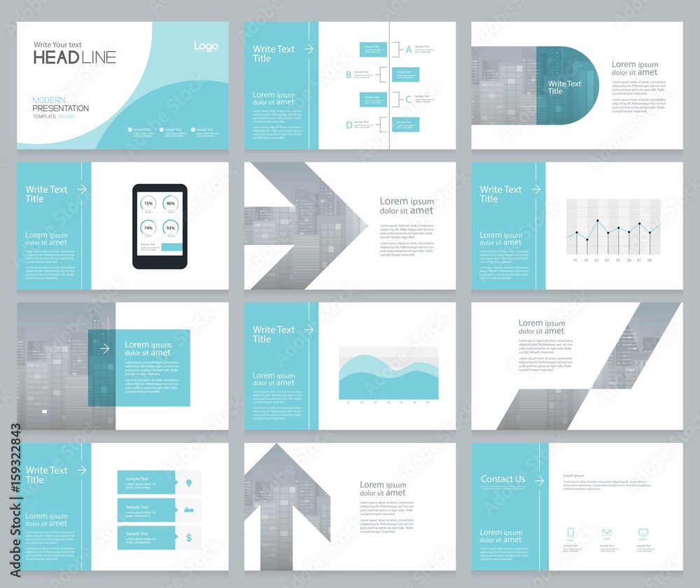page layout design for business presentation and brochure ,report,book ...