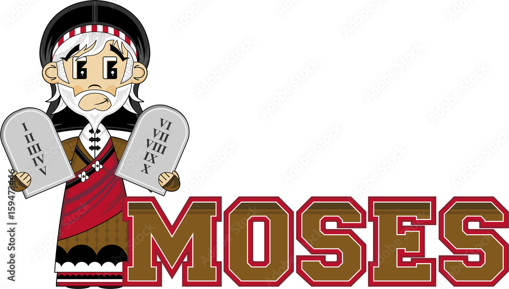Cute Moses Bible Character Stock Vector | Adobe Stock