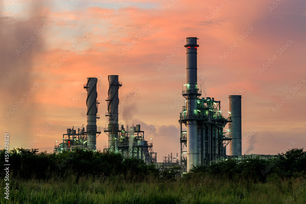 Stock-Foto „Natural gas turbine electric power plant support factory in ...