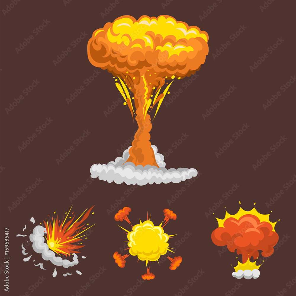 Cartoon explosion boom effect animation game sprite sheet explode burst ...