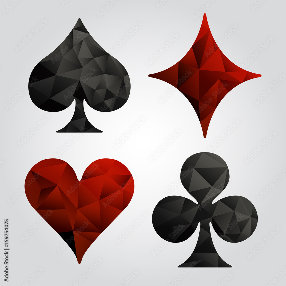 Set of playing card suits : Vector Illustration Stock Vector | Adobe Stock