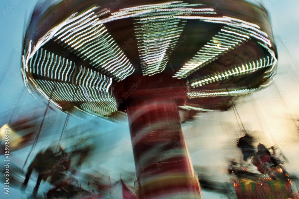 Foto de Stock merry-go-round swings fairground funfair ride amusement ...