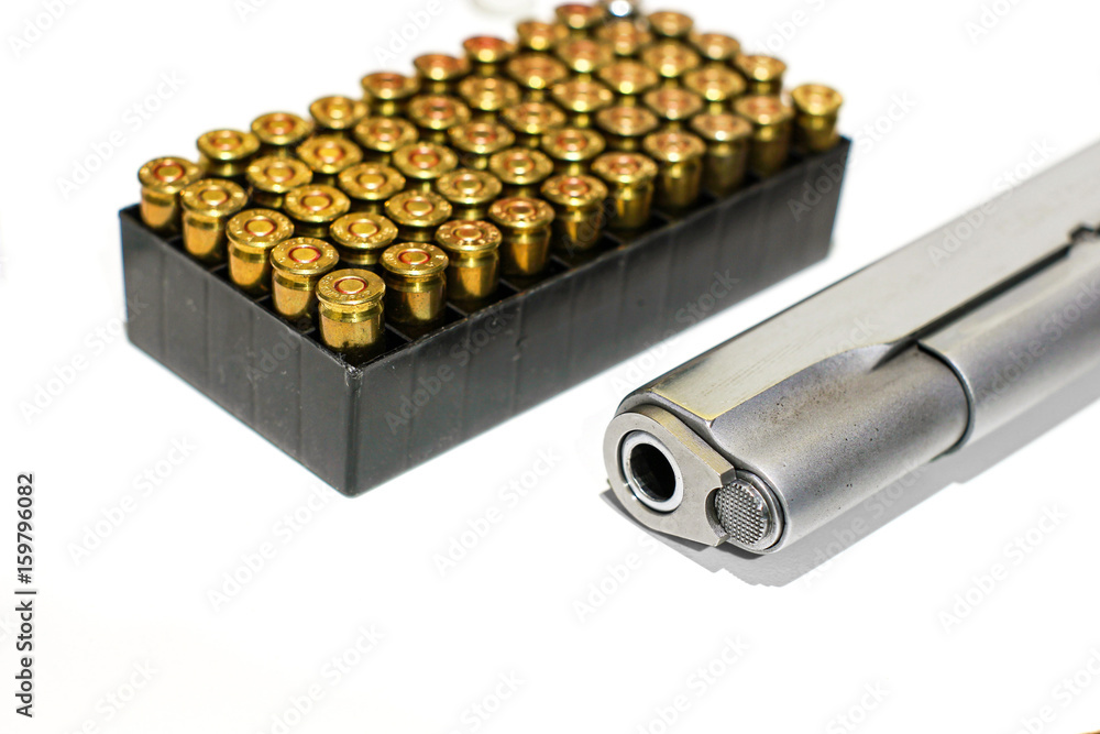 Automatic white gun stainless steel pistol weapon model m1911 with real ...