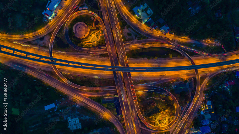 Bangkok Expressway top view, Top view over the highway,expressway and ...