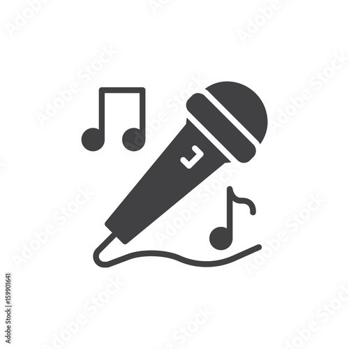 Karaoke microphone icon vector, filled flat sign, solid pictogram ...