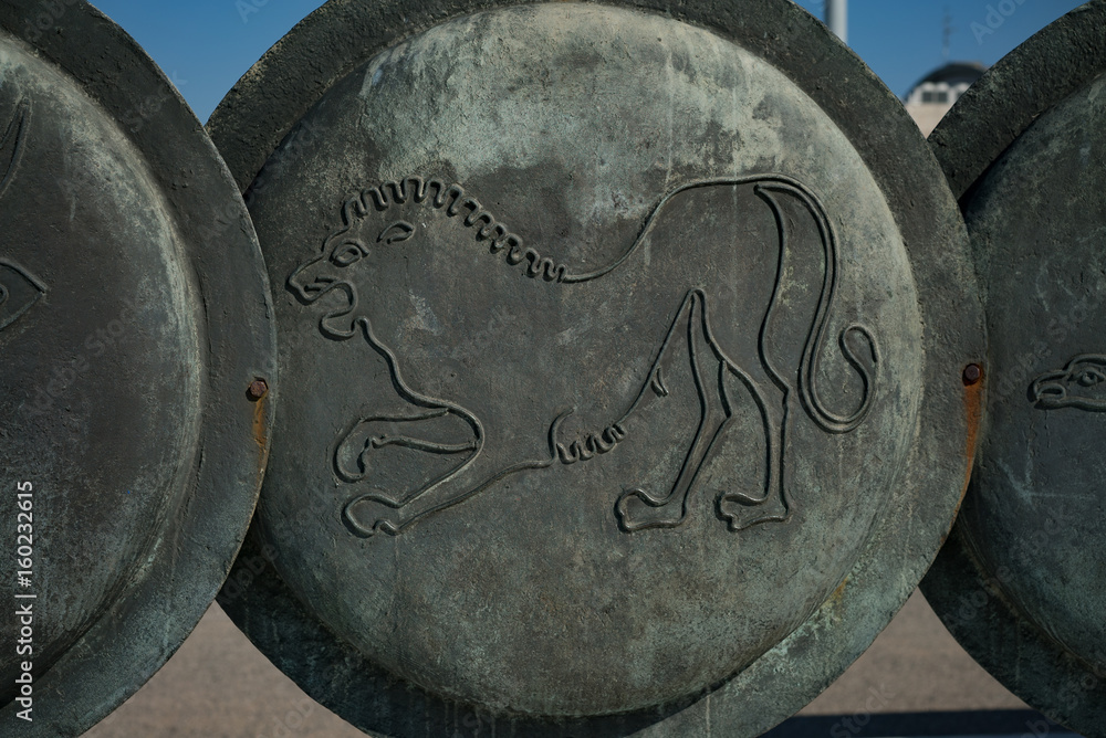 Lion, Detail of the Ancient Macedonian Shields, near Great Alexander ...