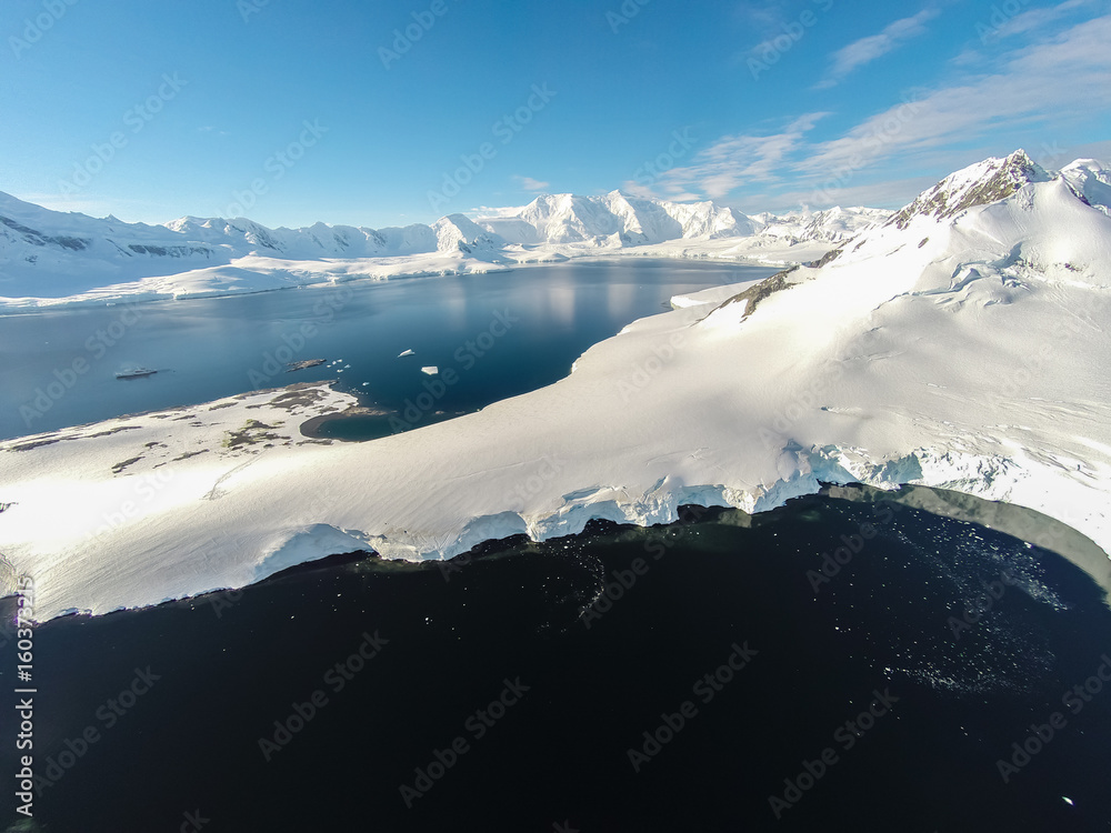 Rare aerial footage of Port Lockroy area, Antarctica. Really high above ...