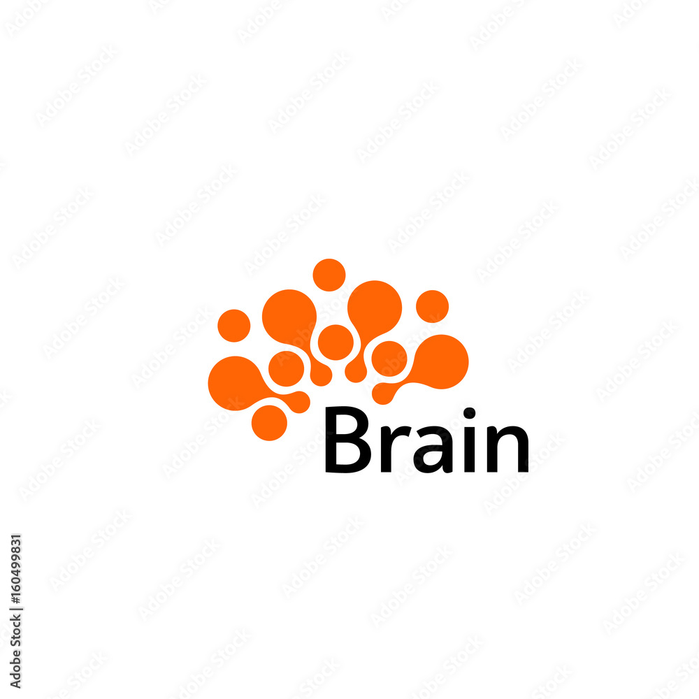 Brain Logo silhouette design vector template. Think idea concept ...