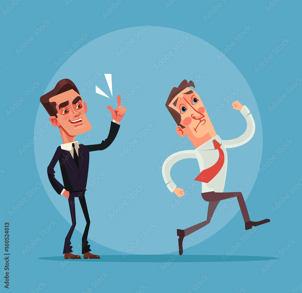 Angry boss and employer characters. Vector flat cartoon illustration ...