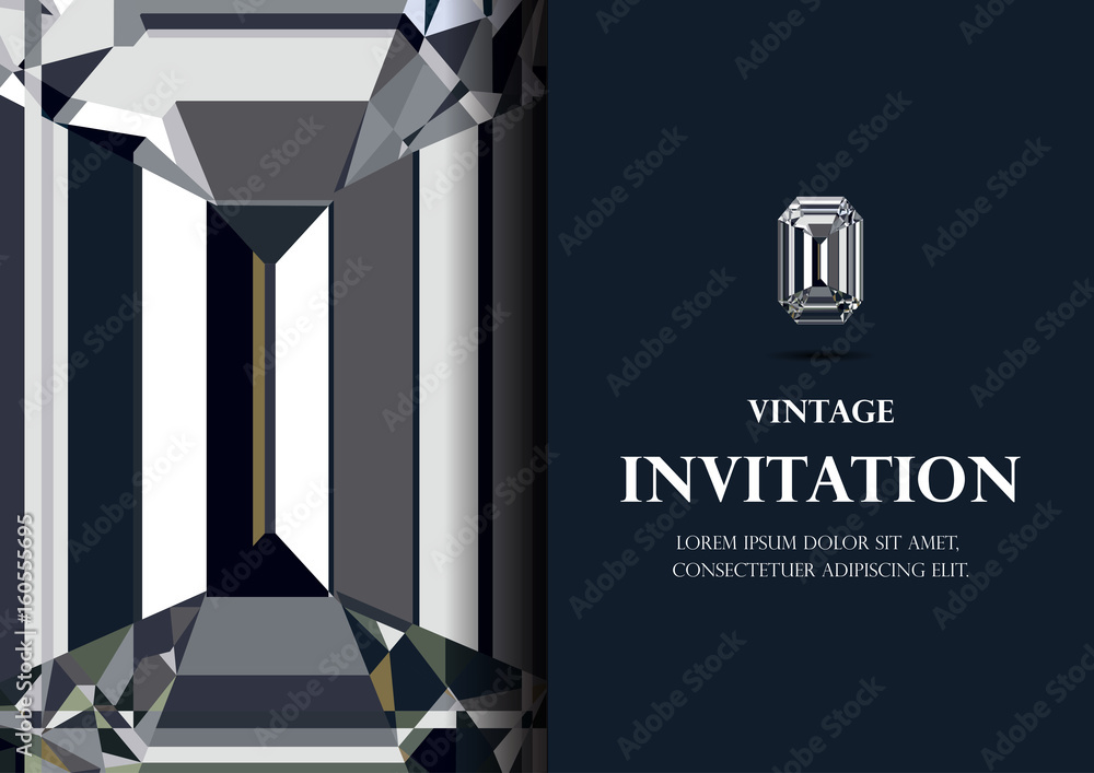 invitation card diamond background vector Stock Vector | Adobe Stock