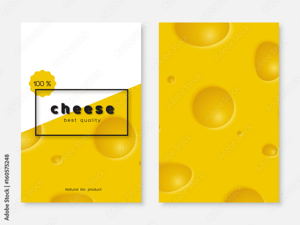 Cheese poster, menu design, natural bio product. Template for poster ...