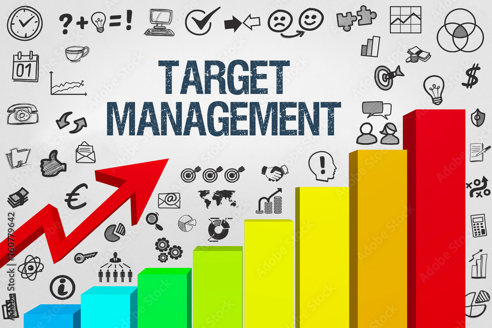Target Management / Diagramm mit Symbole Stock Photo | Adobe Stock