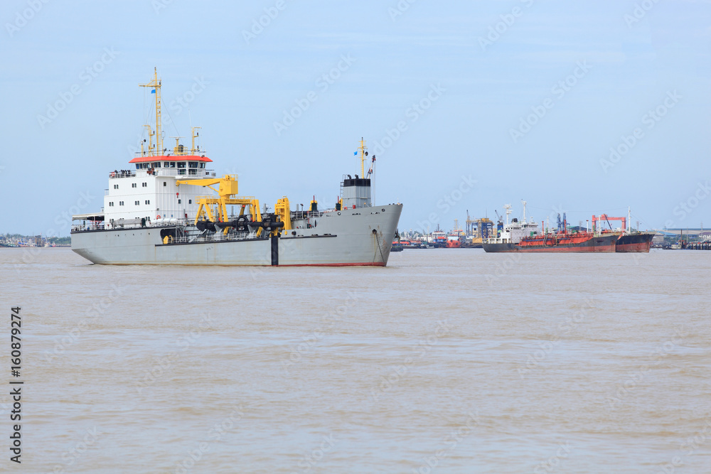 container ship in import,export port of loading ship yard use for cargo ...