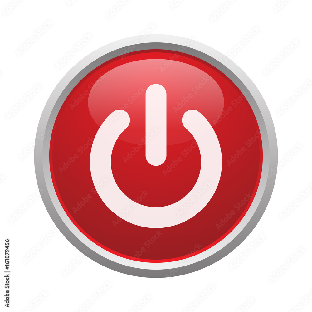 Red power button vector isolated Stock Vector | Adobe Stock