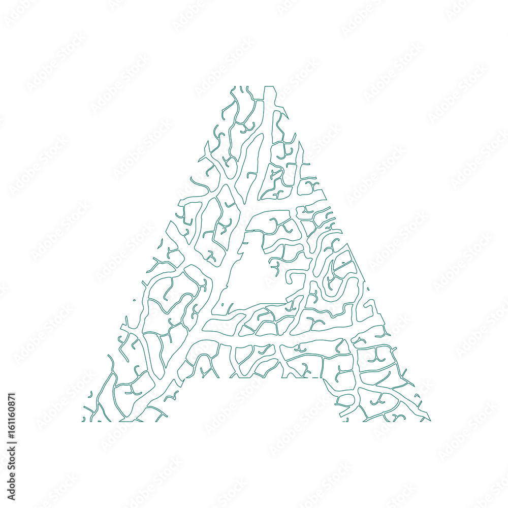 Vector de Stock Nature alphabet, ecology decorative font. Capital ...