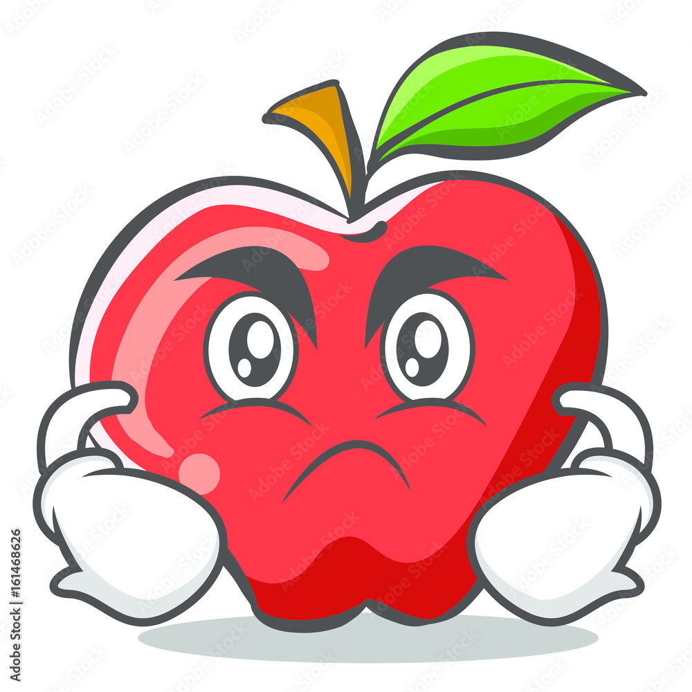 Angry apple cartoon character design Stock Vector | Adobe Stock