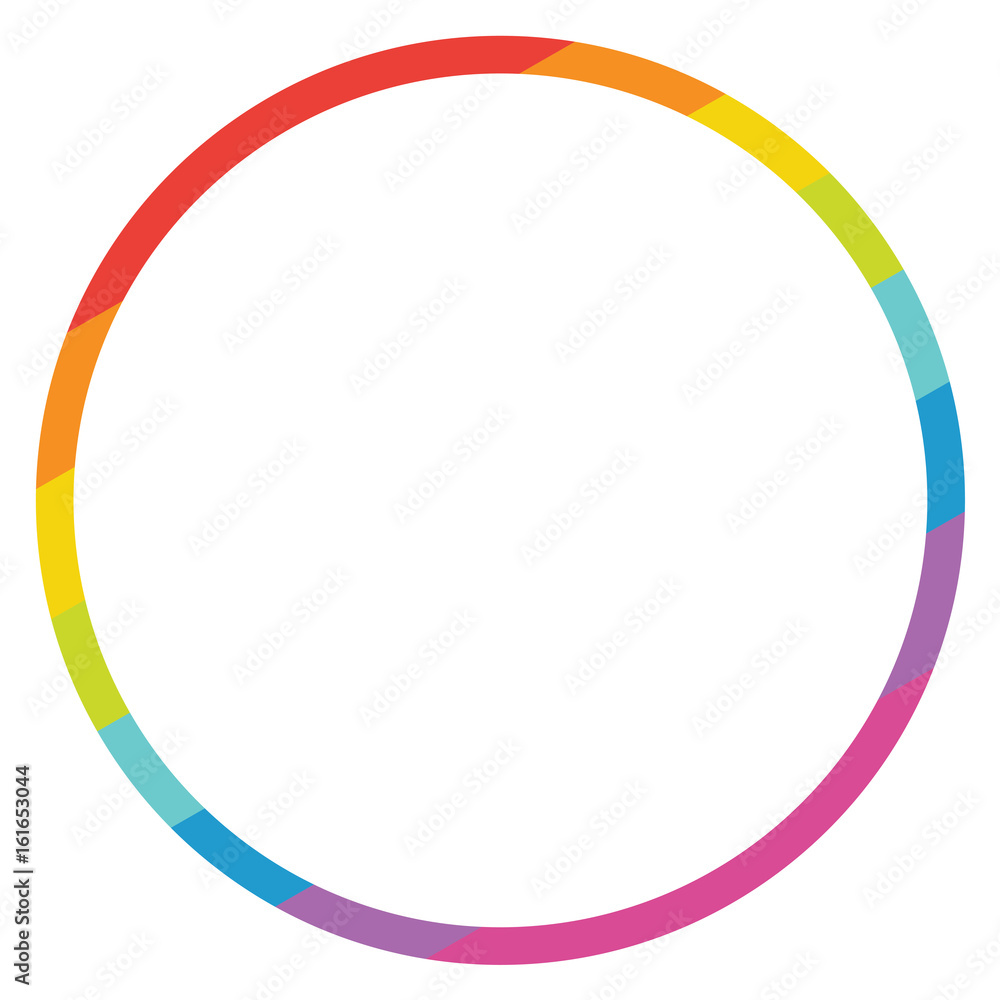 Rainbow Geometric Circle Outline Stock Vector | Adobe Stock