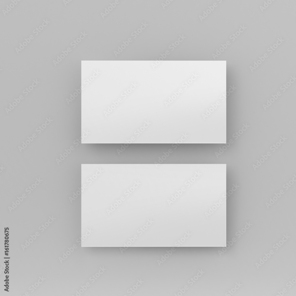 Blank white 3d visiting card template 3d render illustration for mock ...
