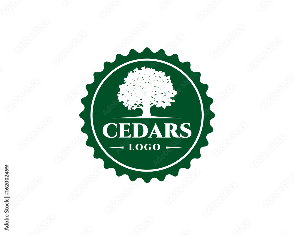 green emblem cedar logo Stock Vector | Adobe Stock