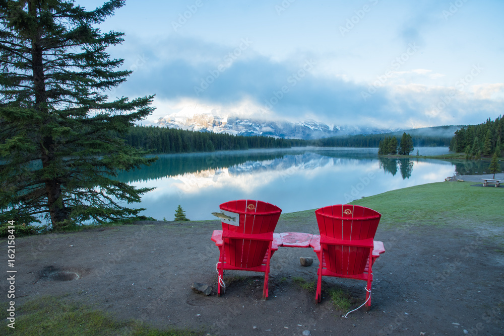 Canada 150 andrionac chairs placed by Parks Canada at Two Jack Lake in ...