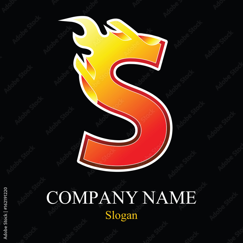 S letter fire logo design. Stock Vector | Adobe Stock