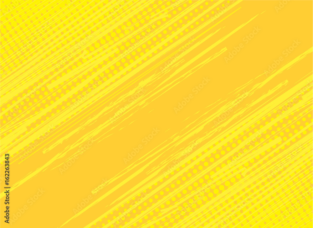 Yellow background hatch with halftone effect. Vintage pop art retro ...