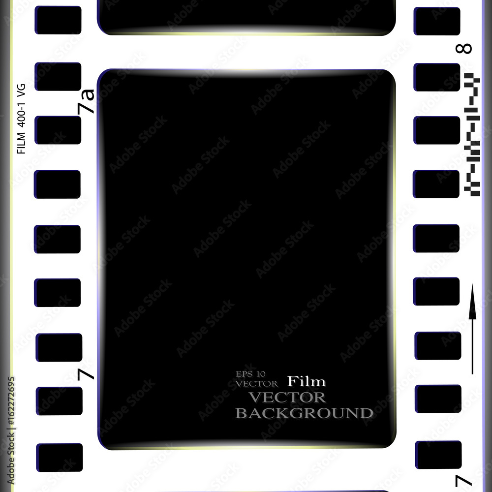 film, movie, photo, filmstrip set of film frame, vector illustration ...