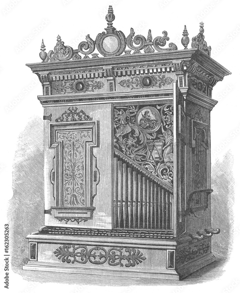 German chamber organ . Date: 16th century Stock Photo | Adobe Stock