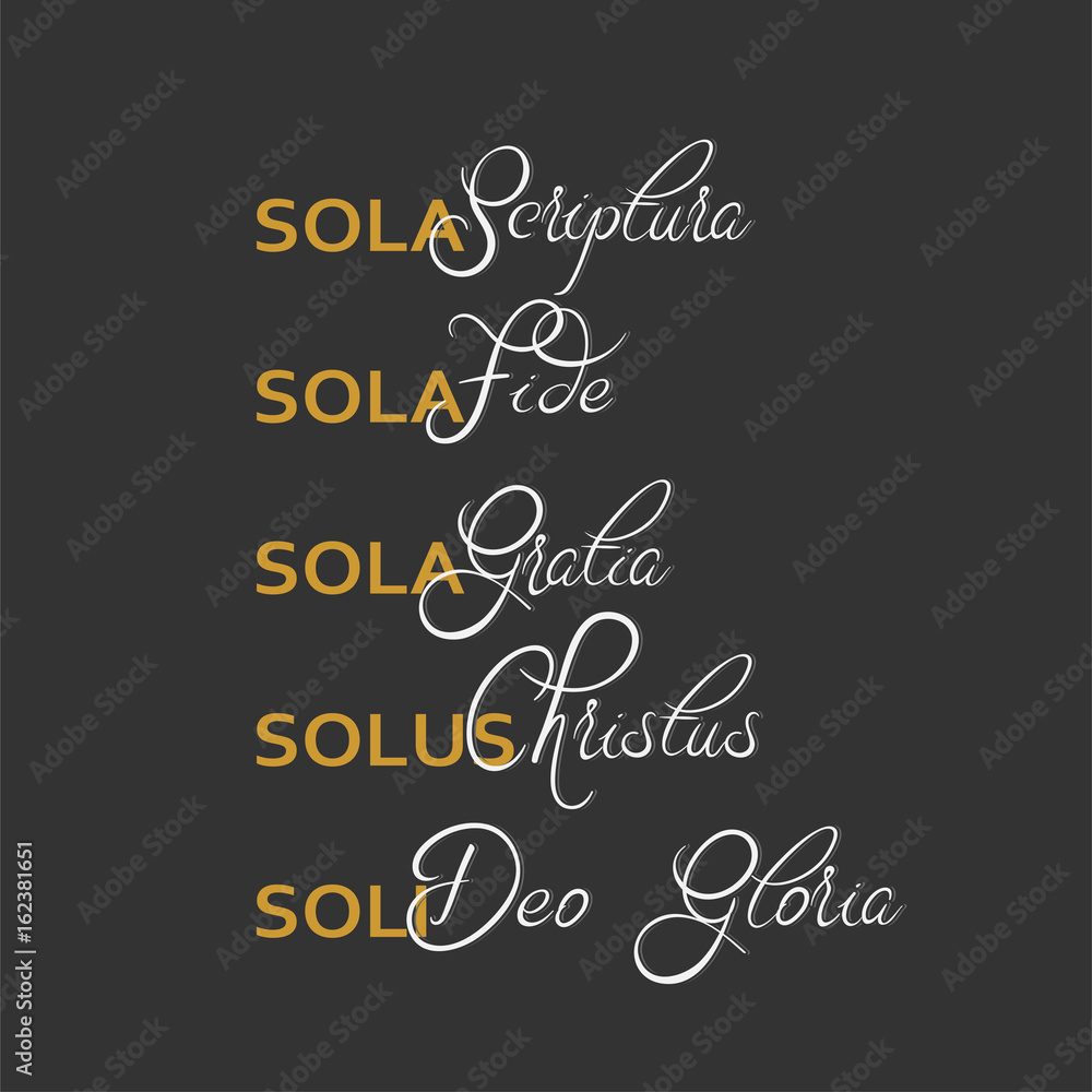 Vector de Stock The Five Solas of the protestant Reformation. Sola ...