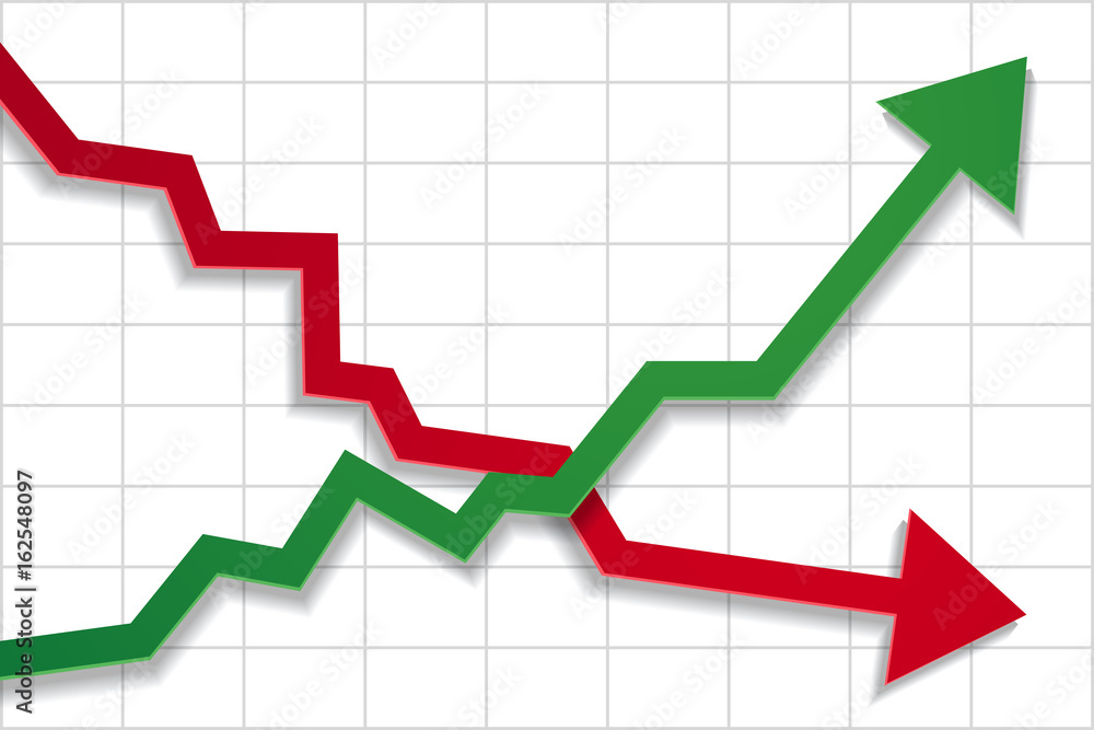 Business graph up and down Stock Vector | Adobe Stock