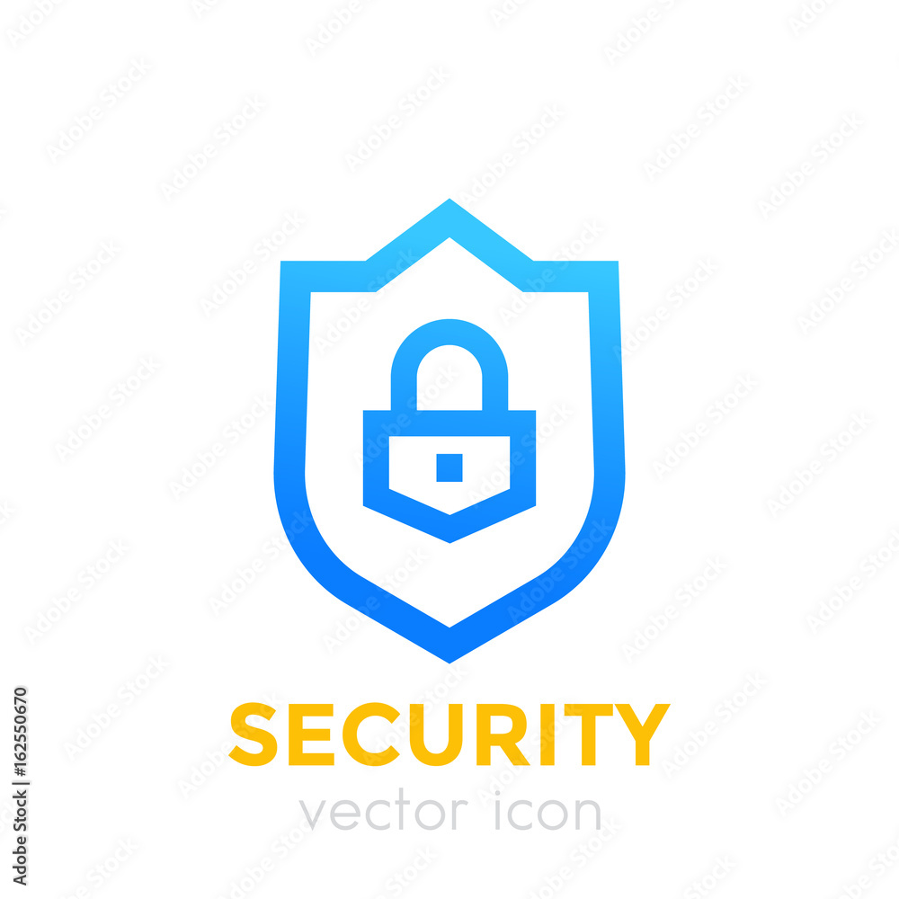 shield icon, security concept, vector pictogram Stock Vector | Adobe Stock