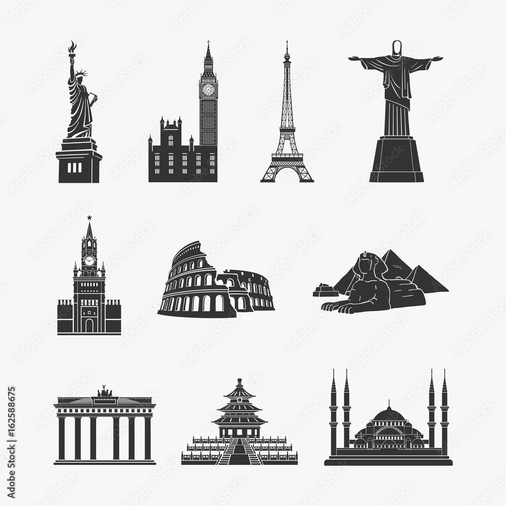 Landmarks Symbols Vector Illustration Stock Vector | Adobe Stock