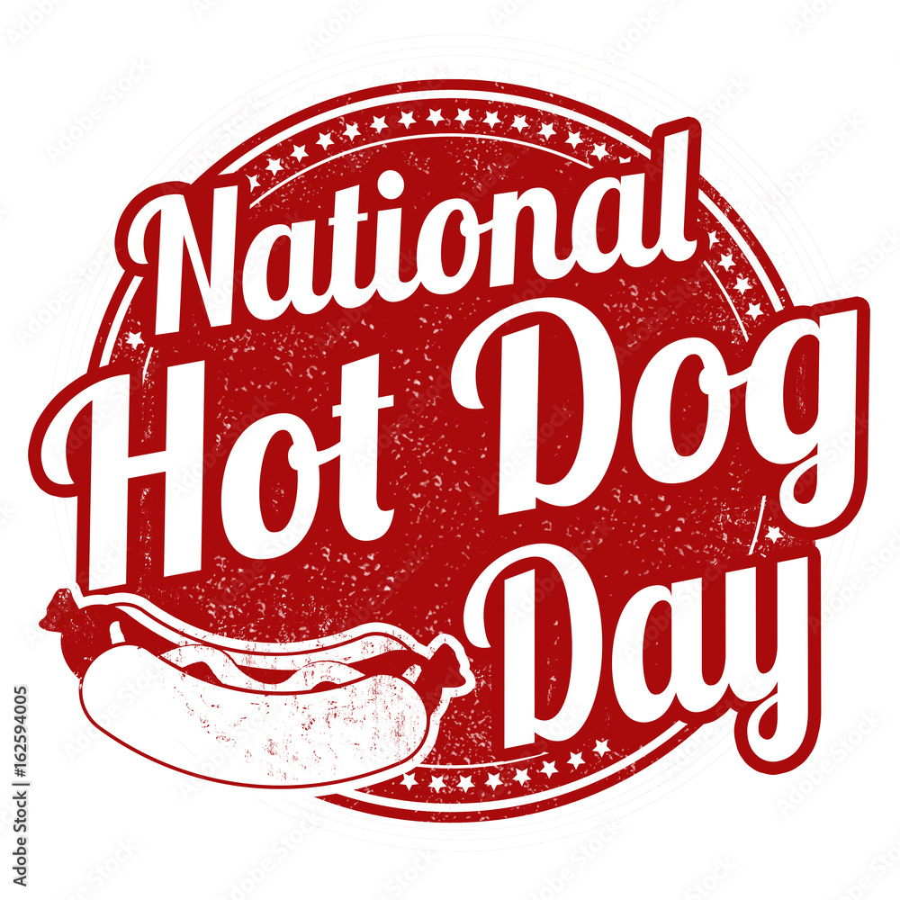 National hot dog day stamp Stock Vector | Adobe Stock
