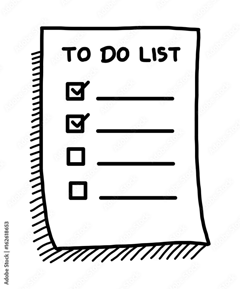 to do list / cartoon vector and illustration, black and white, hand ...