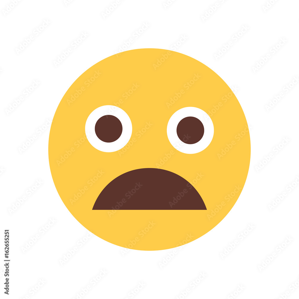 Yellow Cartoon Face Scream Shocked Emoji People Emotion Icon Flat ...
