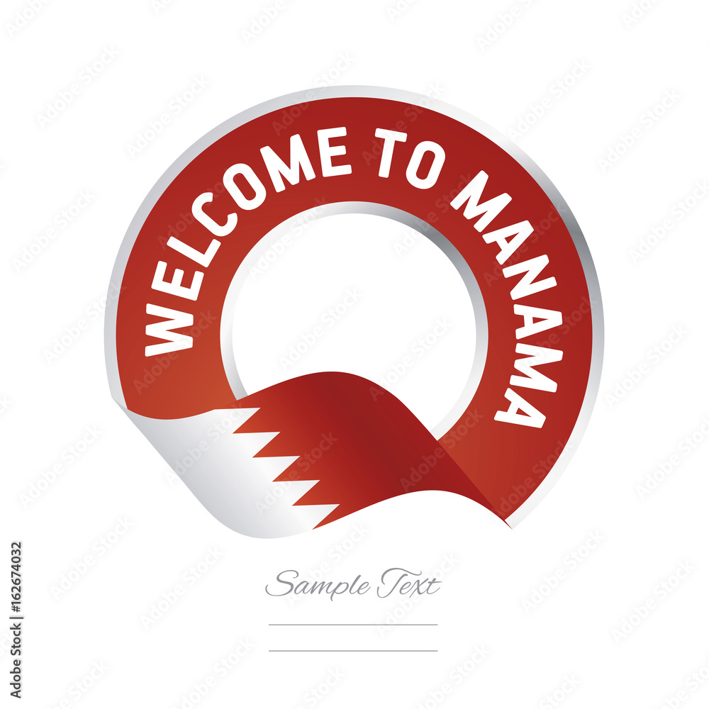 Welcome to Manama Bahrain flag logo icon Stock Vector | Adobe Stock