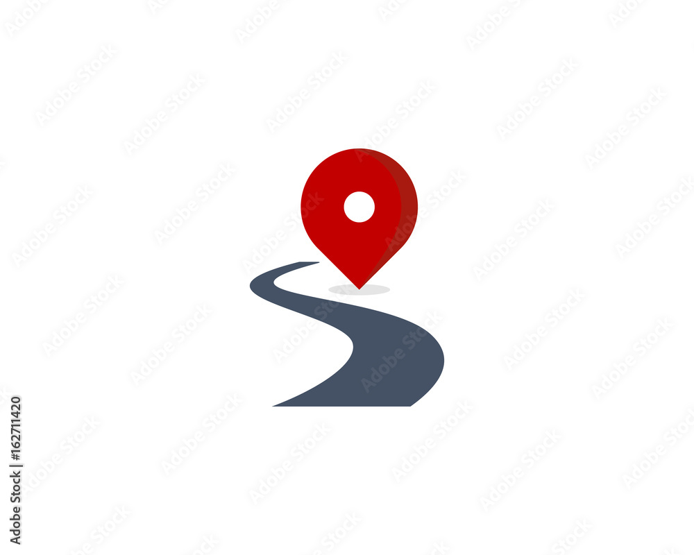 Route Road Icon Logo Design Element Stock Vector | Adobe Stock