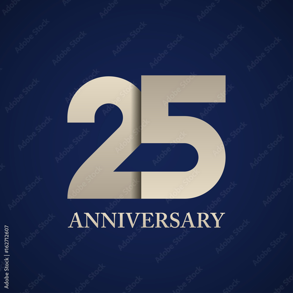 25 years anniversary paper number vector Stock Vector | Adobe Stock