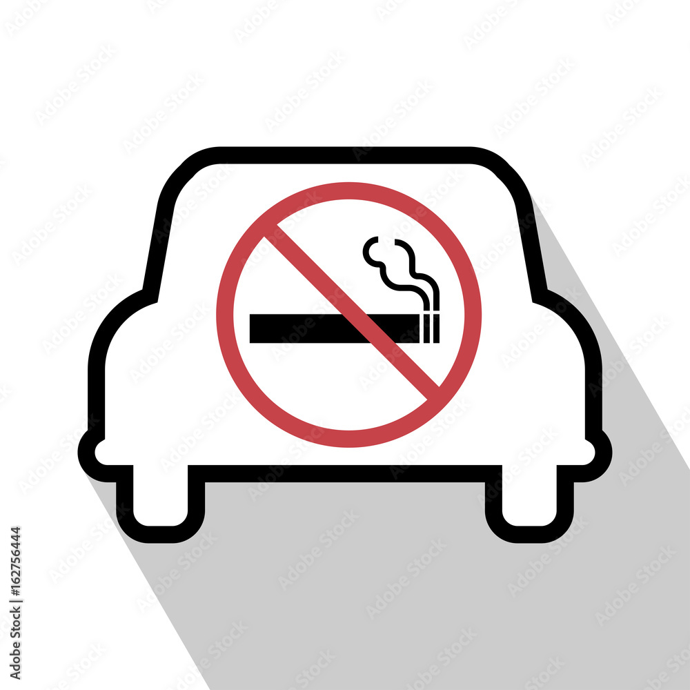 No smoking sign in the car. vector illustration. All in a single layer ...