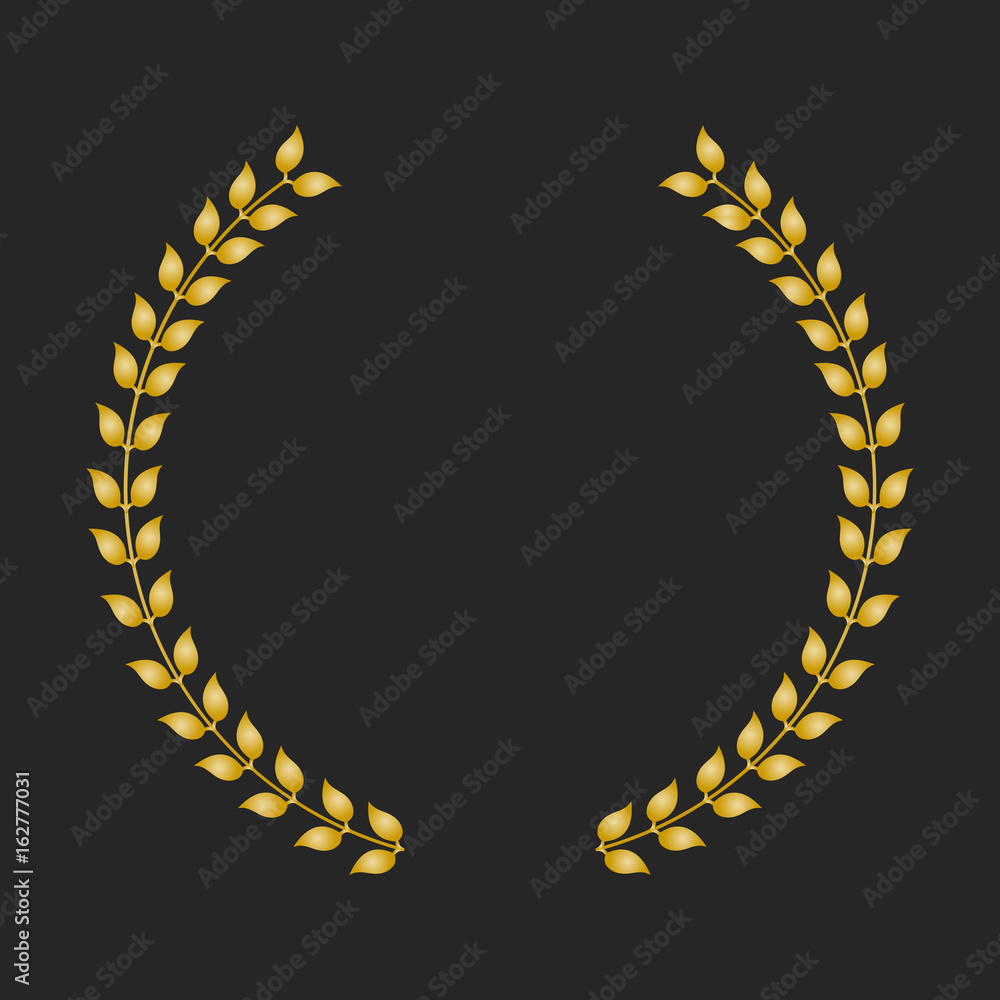 Gold award laurel wreath on dark background. Stock Photo | Adobe Stock
