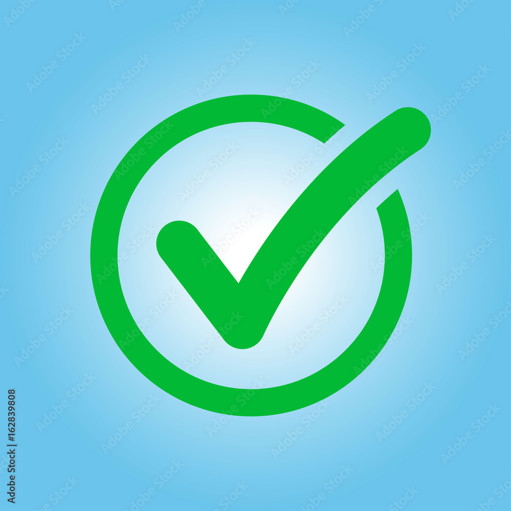 Check list button icon. Check mark in round sign. Stock Illustration ...